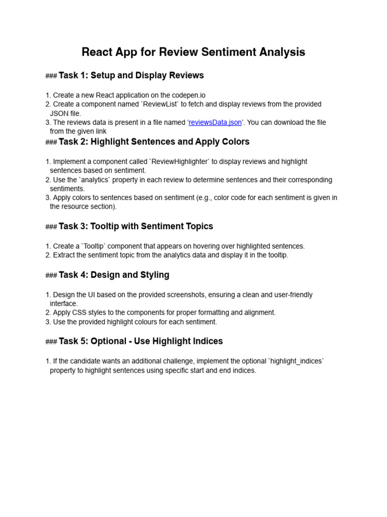 React App Assignment Pdf Mobile App Analytics
