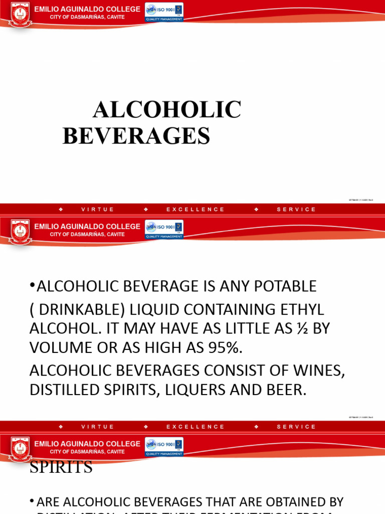 ALCOHOLIC BEVERAGES | PDF | Alcoholic Beverages | Drink