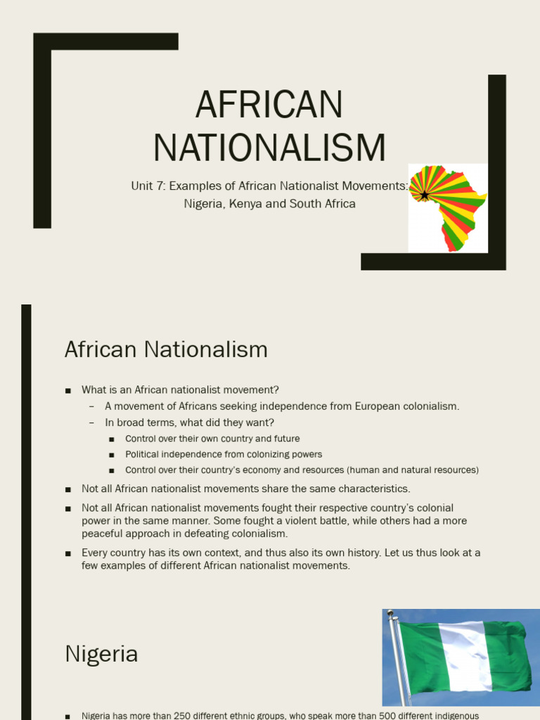 Key African Nationalist Movements | PDF | African National Congress ...