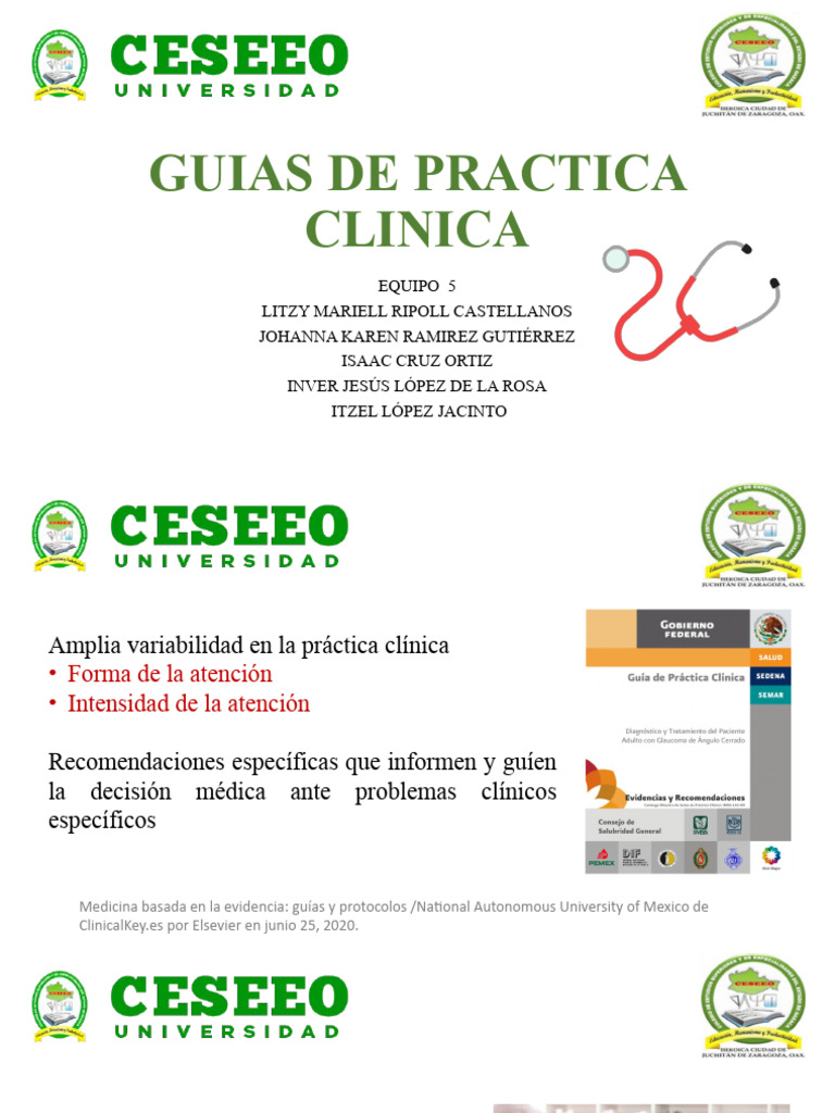 Guias de Practica Clinica Equipo 5 | PDF | Evidencia basada en medicina ...