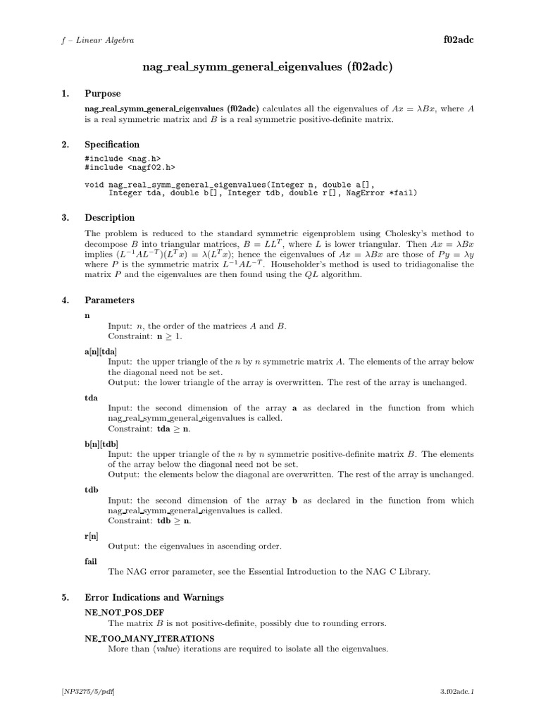 F02adc cl05 | PDF | Matrix (Mathematics) | Eigenvalues And Eigenvectors