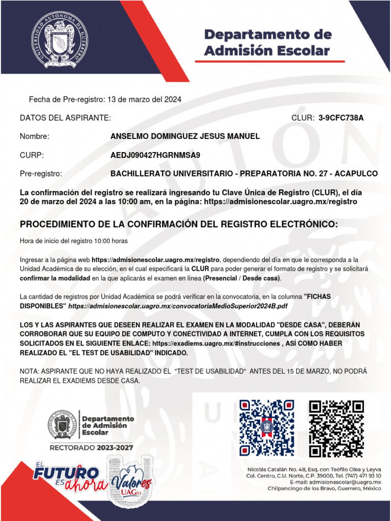 Pre Registro de Prepa | PDF