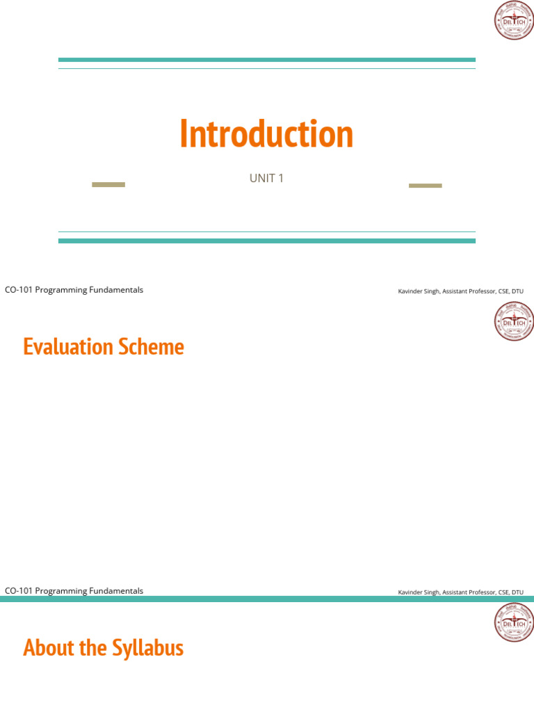 CO-101 Lec 1 & 2 - Introduction | PDF | Algorithms | Computer Programming CO-101 Lec 1 & 2 - Introduction | PDF | Algorithms | Computer Programming