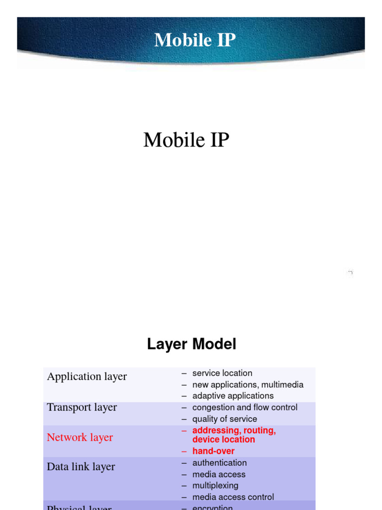 Chapter 7-Mobile IP | PDF | Internet Protocols | Computer Network Chapter 7-Mobile IP | PDF | Internet Protocols | Computer Network
