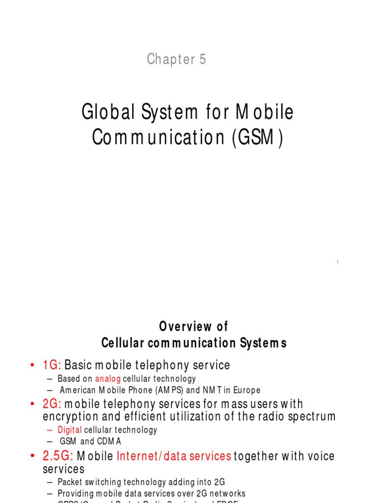 Chapter 5 - GSM | PDF | Cellular Network | General Packet Radio Service