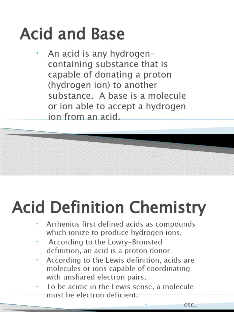 Acid and Base | PDF | Acid | Hydroxide