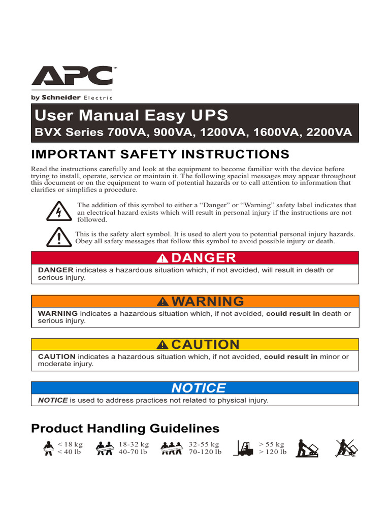 User Manual Easy UPS: Important Safety Instructions | PDF | Battery ...