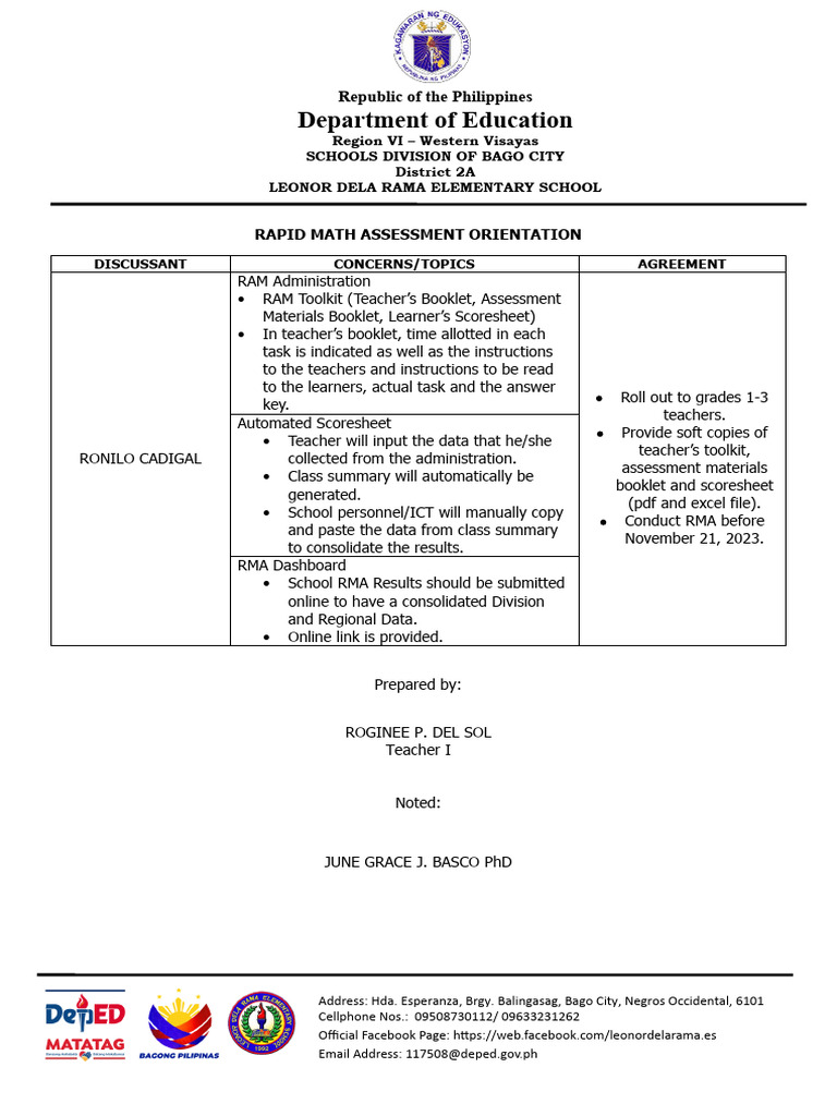Rapid Math Assessment Guide | PDF | Computing