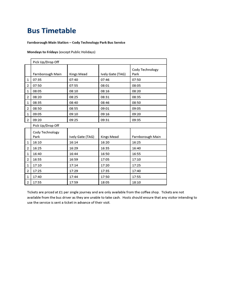 Bus Timetable | PDF