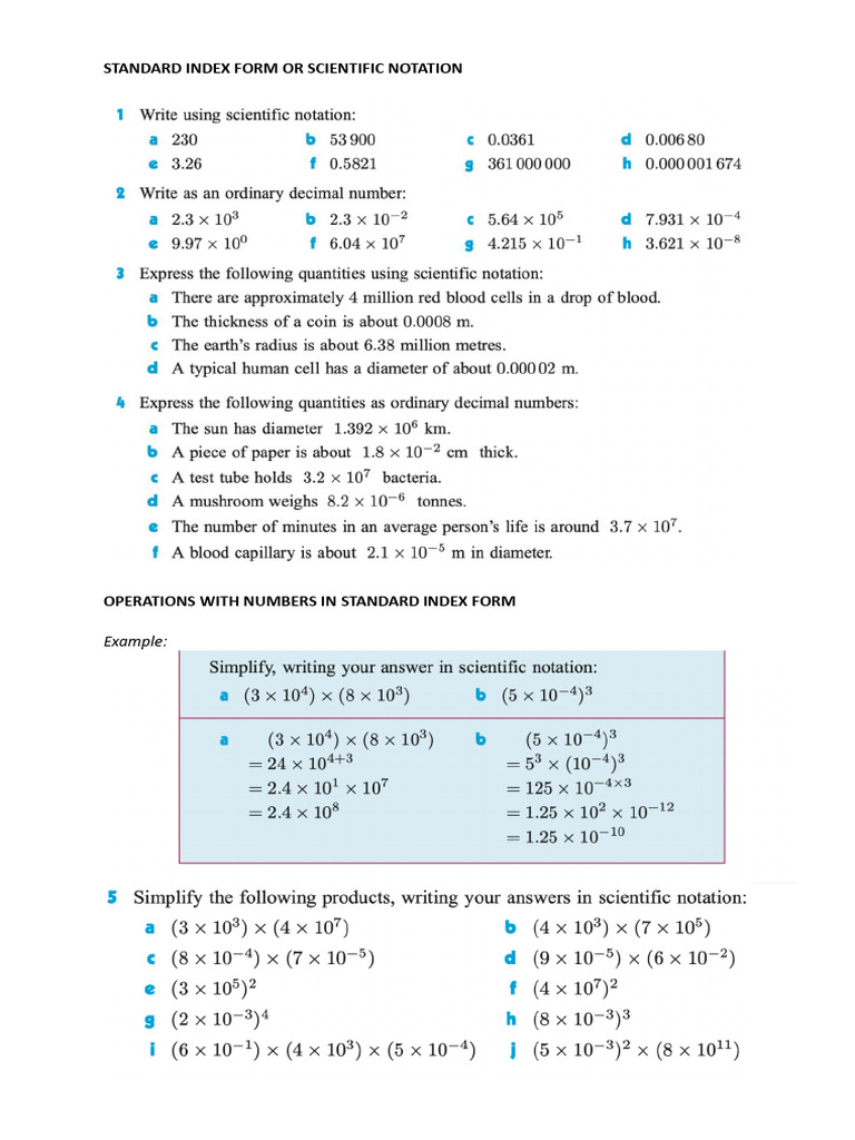 2b. STD Form Exercises | PDF | Computers
