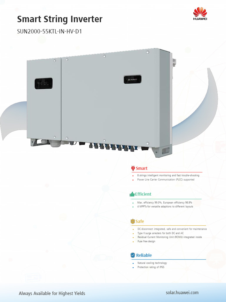 Fiche technique onduleur de 55KW | PDF | Alternating Current | Power Inverter