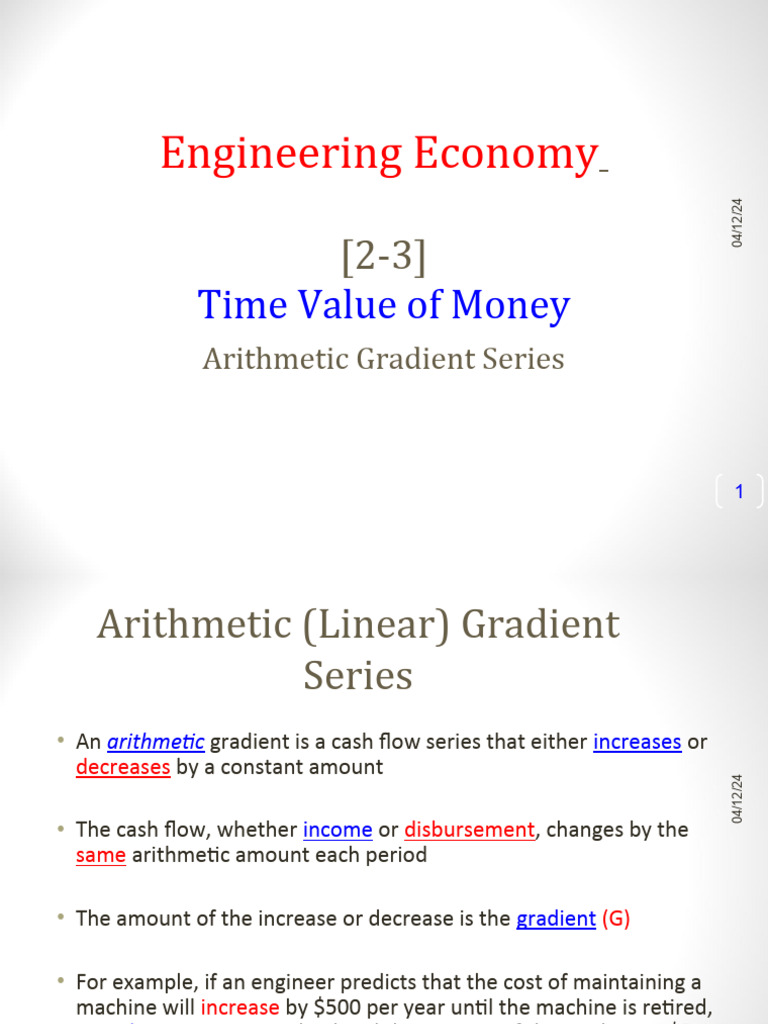 (2-3) Time Value of Money - Arithmetic Gradient Series 2015 | PDF ...