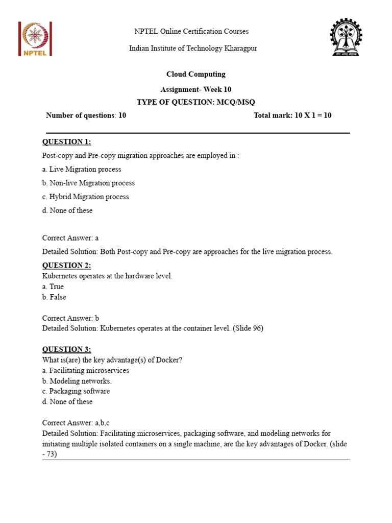 Assignment 10 Solution | PDF | Application Software | Cloud Computing