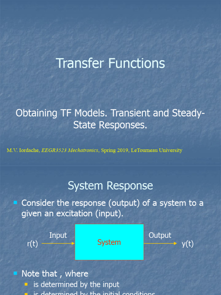 L5-6 TF and SteadySt | PDF | Fourier Transform | Steady State