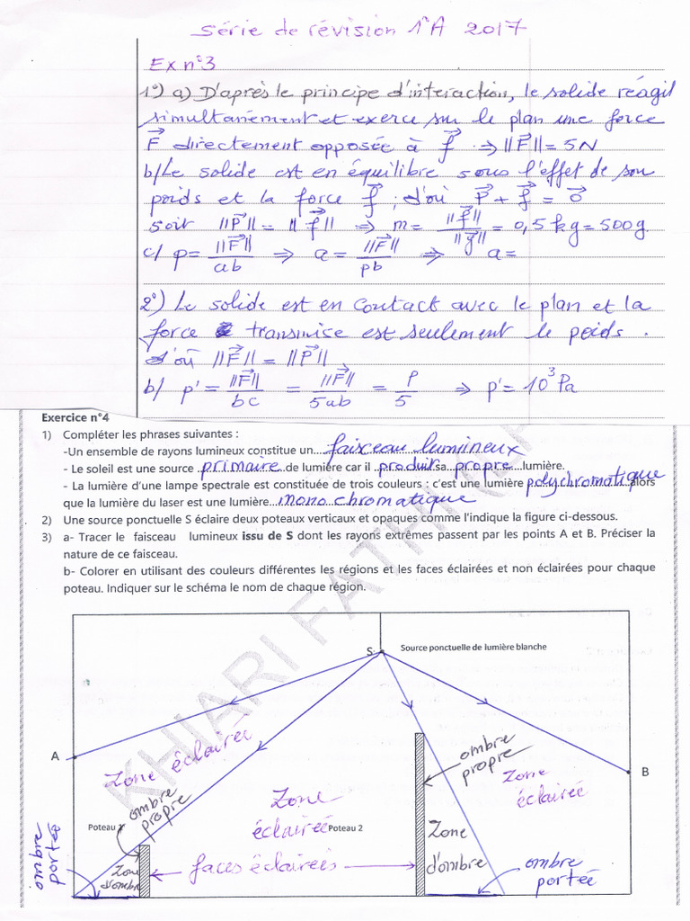 Corr - Série Phys 1A 2017 | PDF