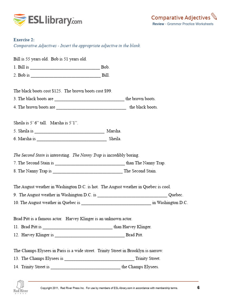 Comparative Adjectives | PDF