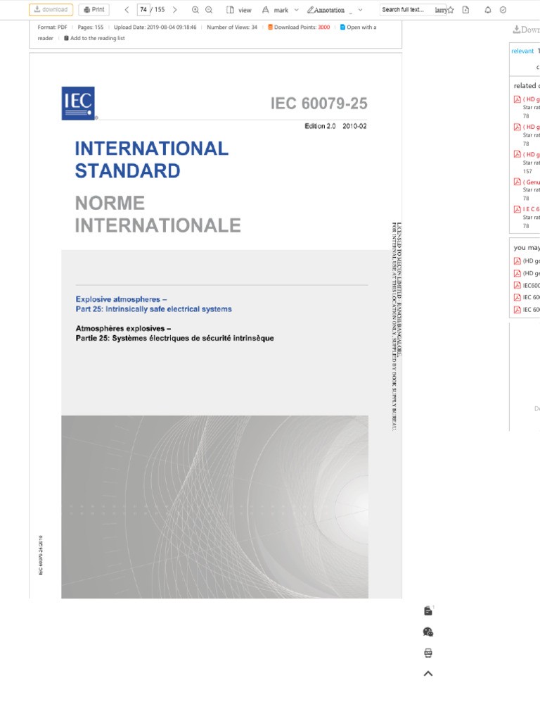 IEC 60079-25-2010 PDF Guide | PDF | Software | Computing