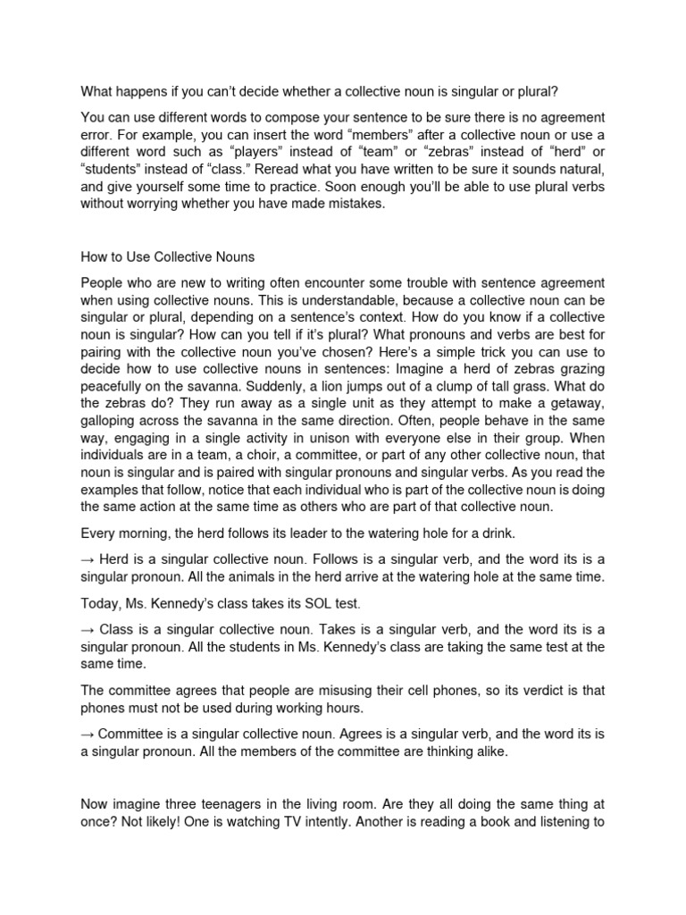 Collective Nouns Era 2 | PDF | Grammatical Number | Plural