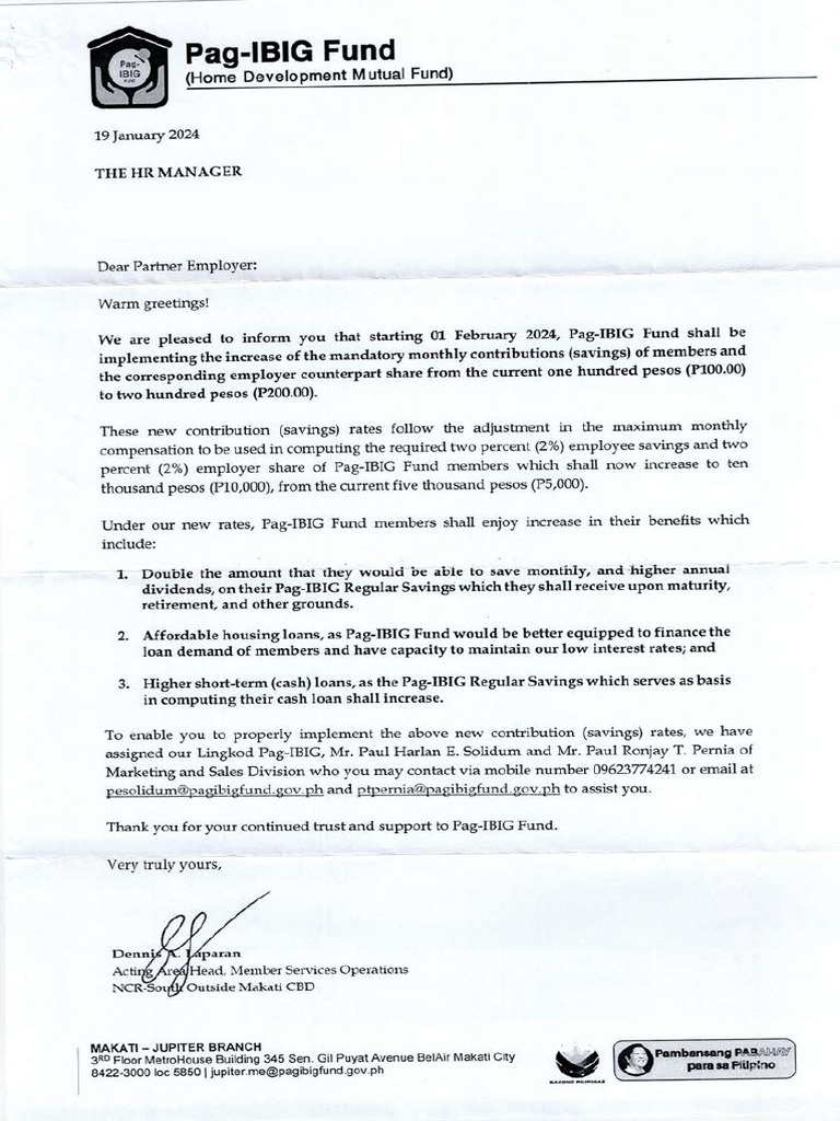 HDMF Letter 1 | PDF