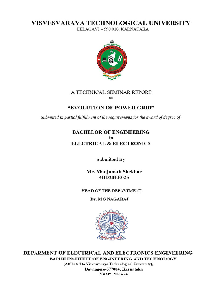 Technical Seminar Manju | Download Free PDF | Electrical Grid | Smart Grid