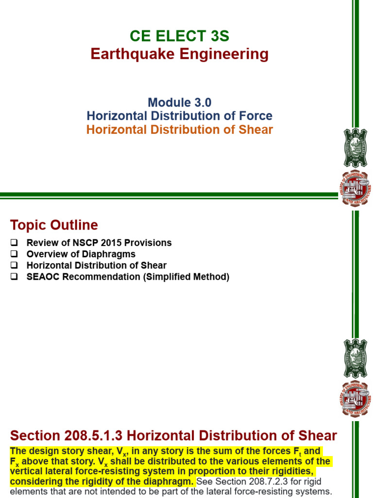 CE ELECT 3S Module 3.2 - Horizontal Distribution of Shear - Part 1 ...
