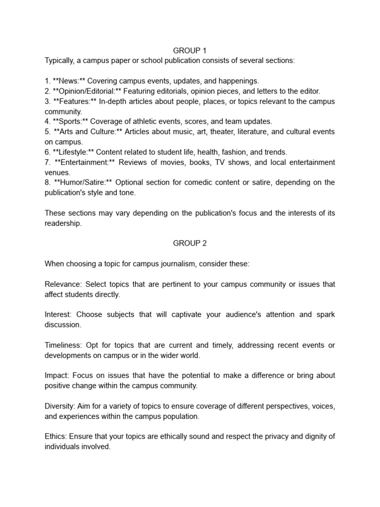 Campus Paper | PDF | Mass Media | Newspapers