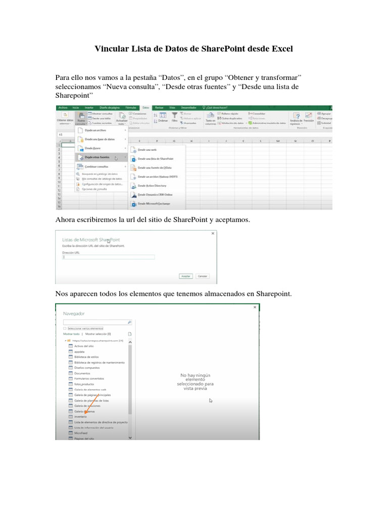 Vincular Lista de Datos de SharePoint Desde Excel | PDF