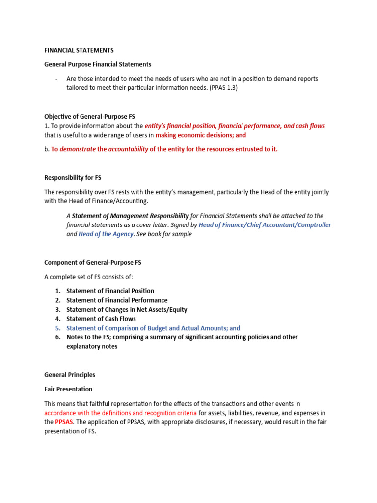 General Purpose Financial Statements Guide | PDF | Equity (Finance ...