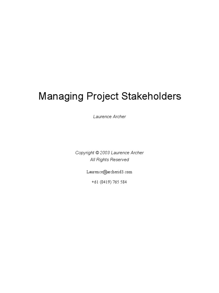 Guideline - Stakeholder Management | PDF | Stakeholder (Corporate ...