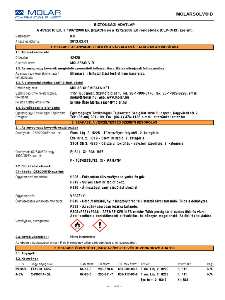 MOLARSOLV Msds | PDF