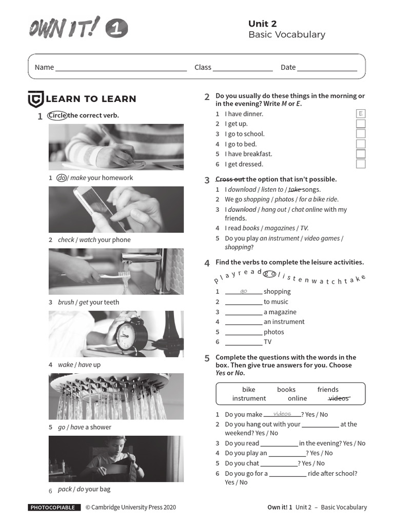 Vocabulary Unit2 EXERCISES | PDF | Linguistics | Human Communication