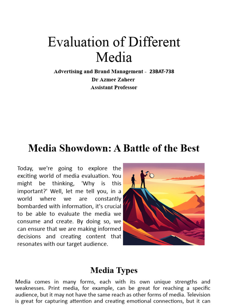 2.1.2evaluation of Different Media | PDF | Target Audience | Mass Media