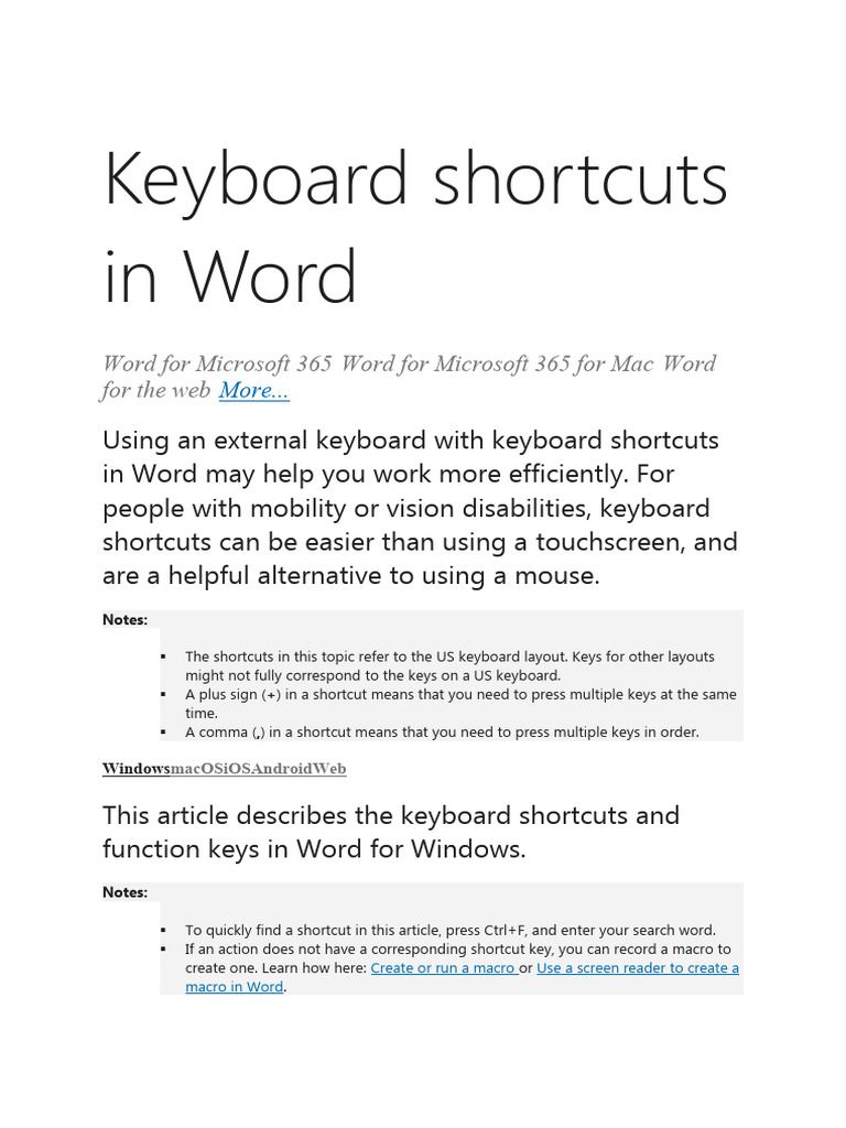 Keyboard Pdf Computer Keyboard Keyboard Shortcut