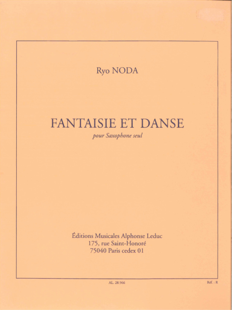 Ryo Noda Fantaisie Et Danse | PDF