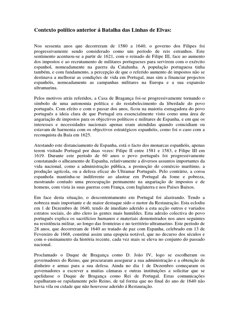 A Batalha Das Linhas de Elva | PDF | Portugal | Cavalaria