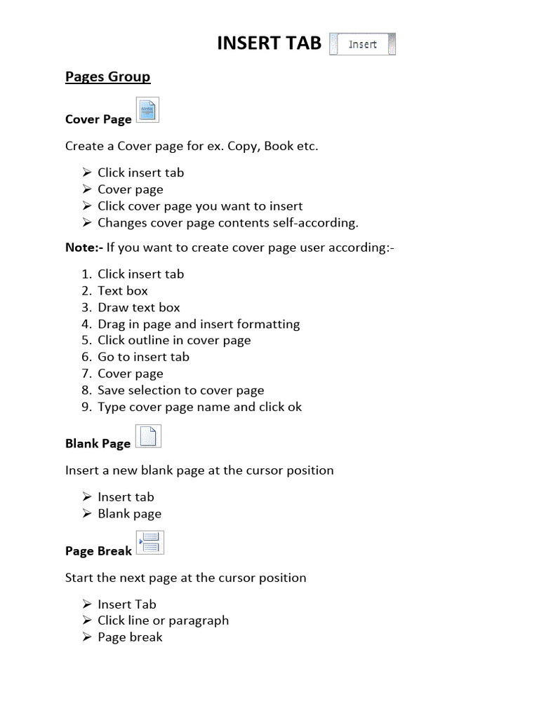 Six Day in Computer Class (Ms-Word Insert Tab Part - 1) | PDF ... Six Day in Computer Class (Ms-Word Insert Tab Part - 1) | PDF ...