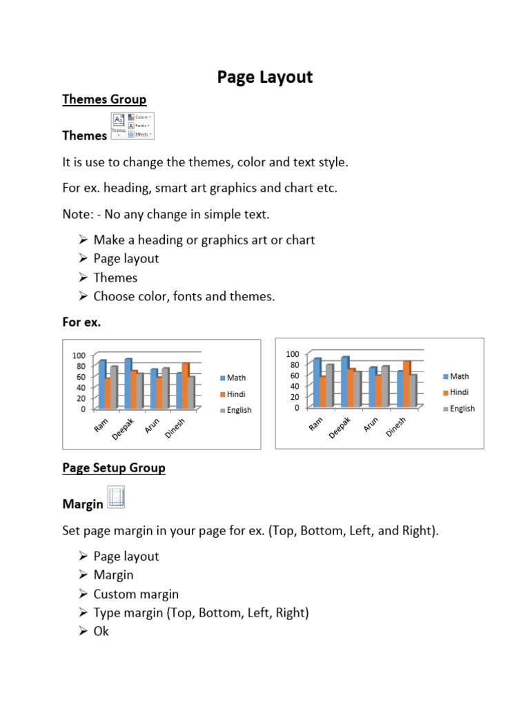 Eight Day in Computer Class (Ms-Word Page Layout Part - 2) | PDF | Page ...