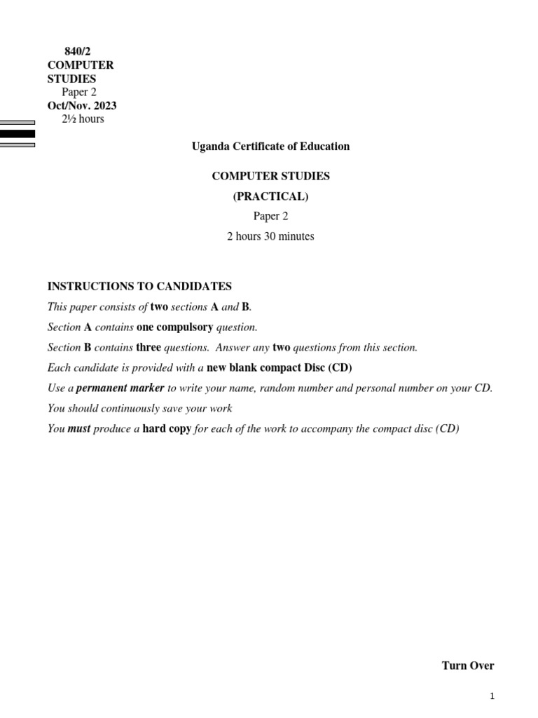 UCE-COMPUTER-2-PRAC-2023 | PDF | Computer Keyboard | Spreadsheet