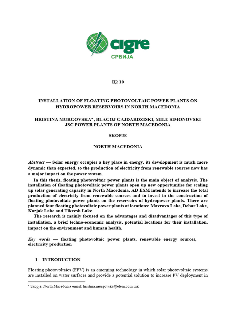 Ц2 10 266 - Blagoj Gajdardziski - Hristina Murgovska - Instaliranje Plutajucih Fotonaponskih ...