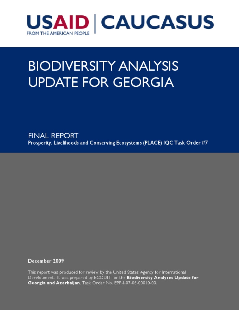 Biodiversity Analysis Update For Georgia 1 | PDF | Biodiversity ...