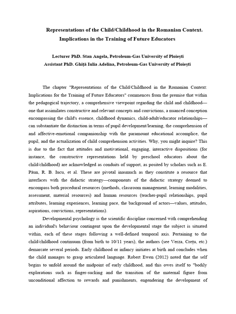 Representations of The Child | PDF | Communication | Behavior