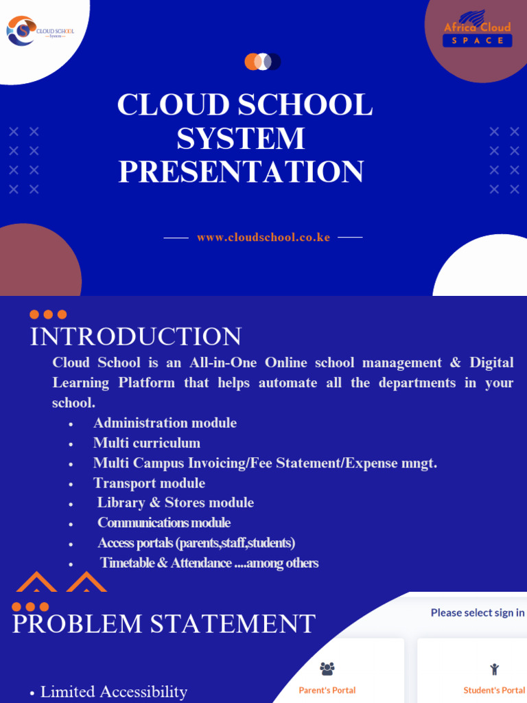 Cloud School System Presentation | PDF | Computing
