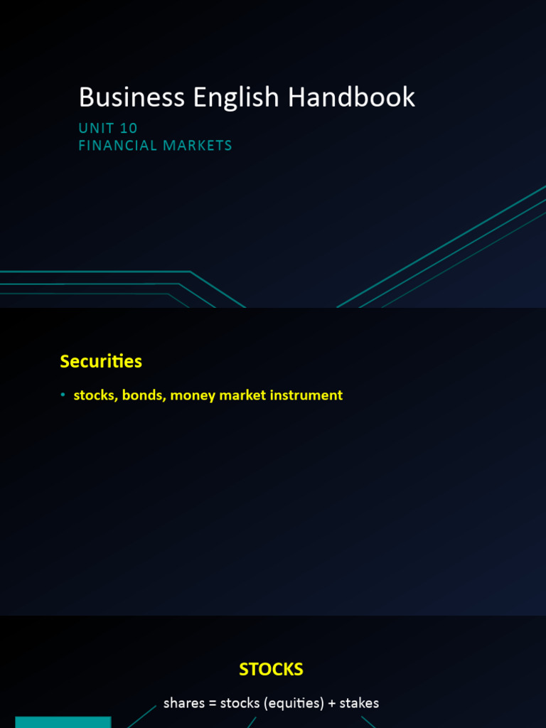 Business English Handbook 10 - Summary | PDF | Bonds (Finance ...