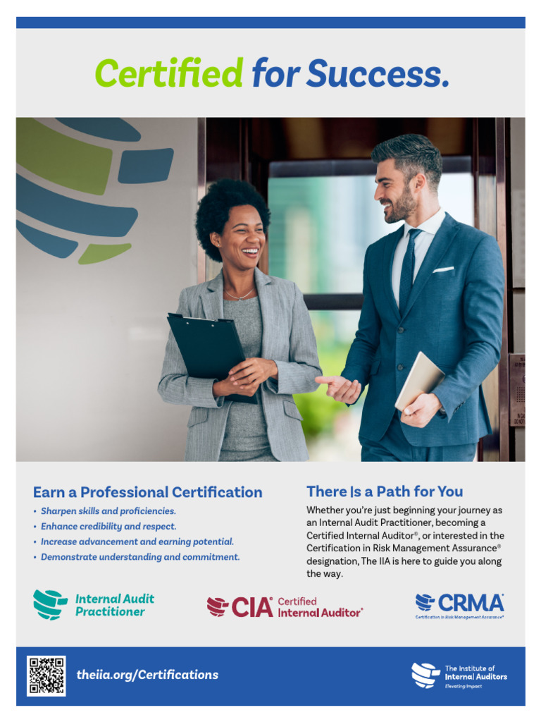 Certified For Success - IIA Certifications Flyer | PDF | Internal Audit ...