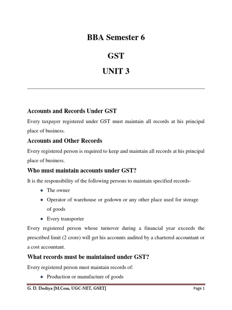GST Unit 3 | Download Free PDF | Value Added Tax | Tax Refund