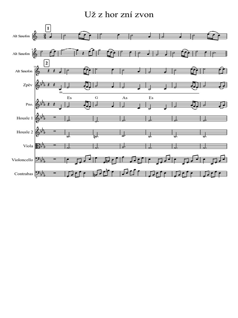 01 Už Z Hor Zní Zvon Partitura | PDF
