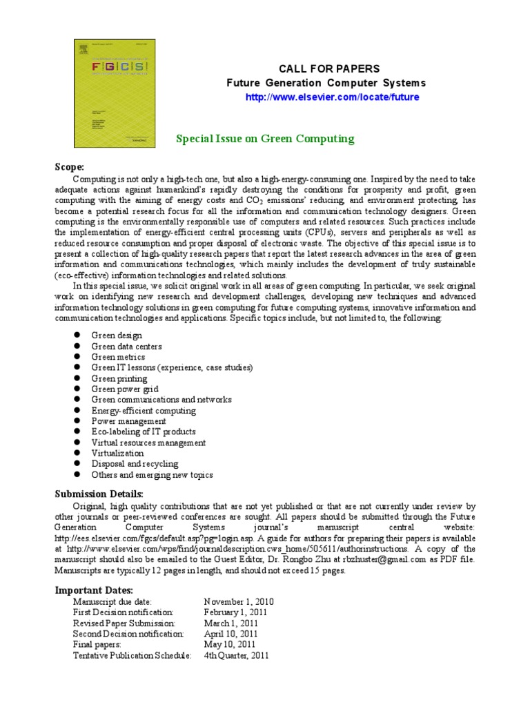 SI GreenComputing FGCS | PDF | Science And Technology | Computing
