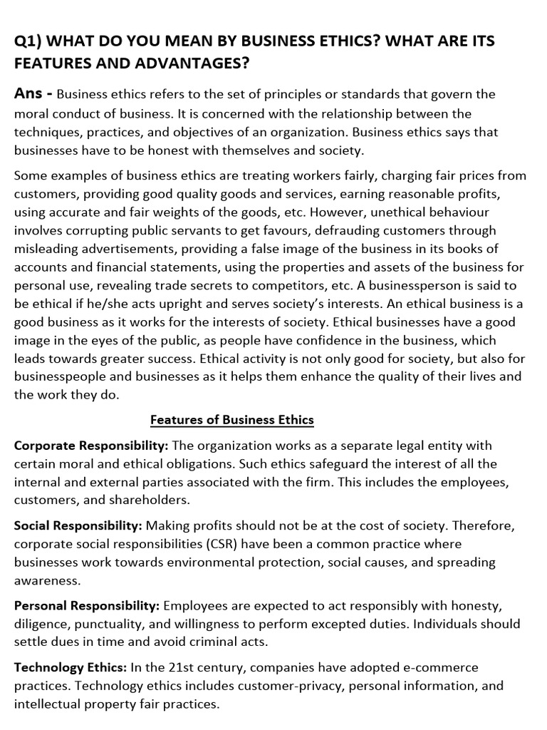 Business Ethics and Corporate Governance | PDF | Governance | Corporate ...