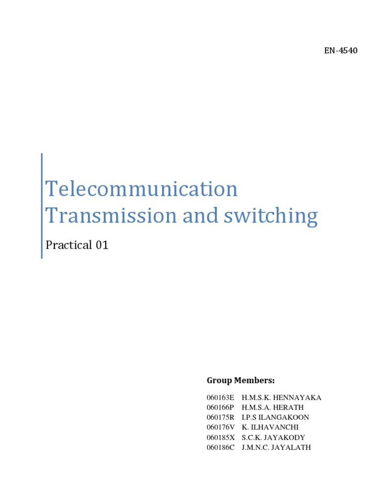 Telecommunication Transmission Practices | PDF | Telephone Call ...