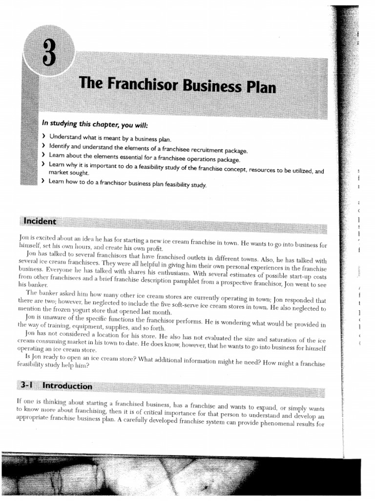 FRANCHISING - Chapter 3 (The Franchisor Business Plan) | PDF